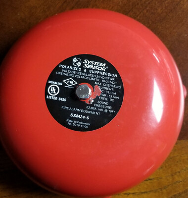 System Sensor SSM24-6 - Bell with 6" Gong - Red | eBay