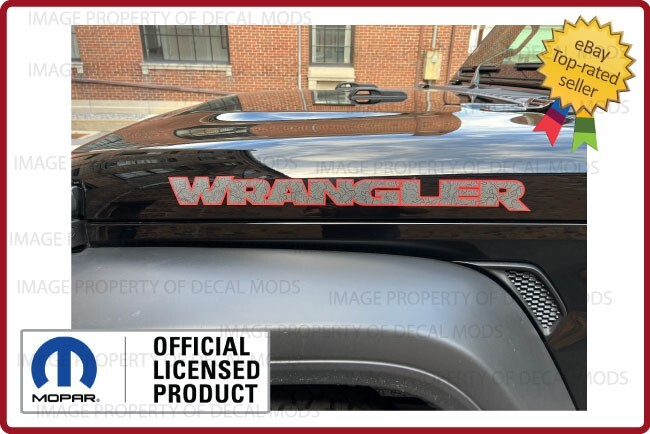 2007 - 2018 Jeep WRANGLER Hood Decals Stickers JK topo map trail red ...