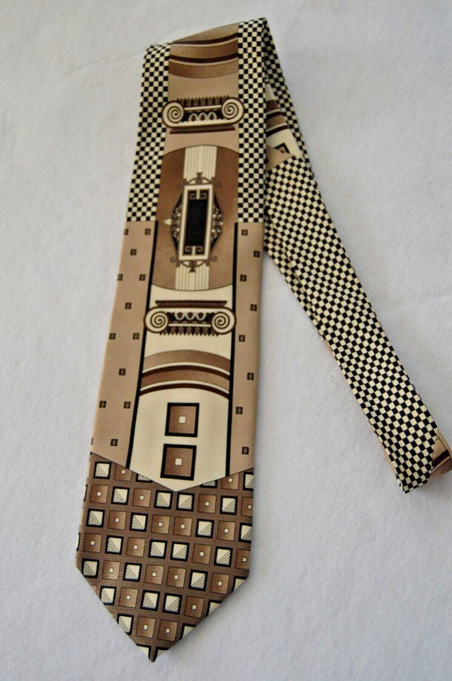 I. Ashmani purple Beige geometric tie 58 x 3.75 Necktie | eBay
