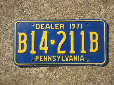 1971 Pennsylvania Dealer License Plate PA Penna Ford Chevy Chevrolet ...