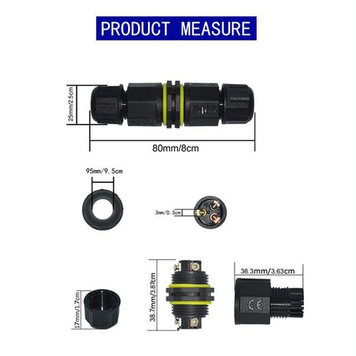 LED Light Wire Connector 3 Pin 2 Way Cable Terminal Adapter Connector ...