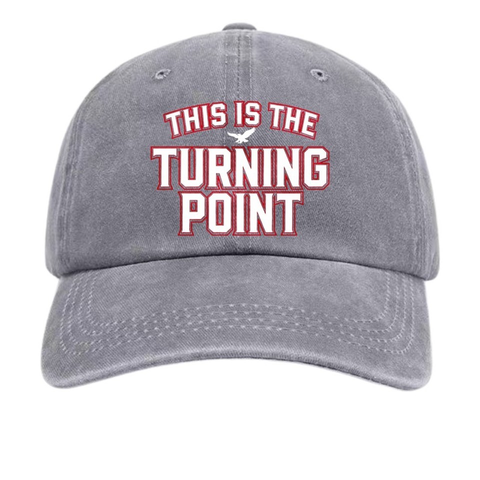 Turning Point Quote Graphic Print Baseball Cap – Vintage Washed Style ...