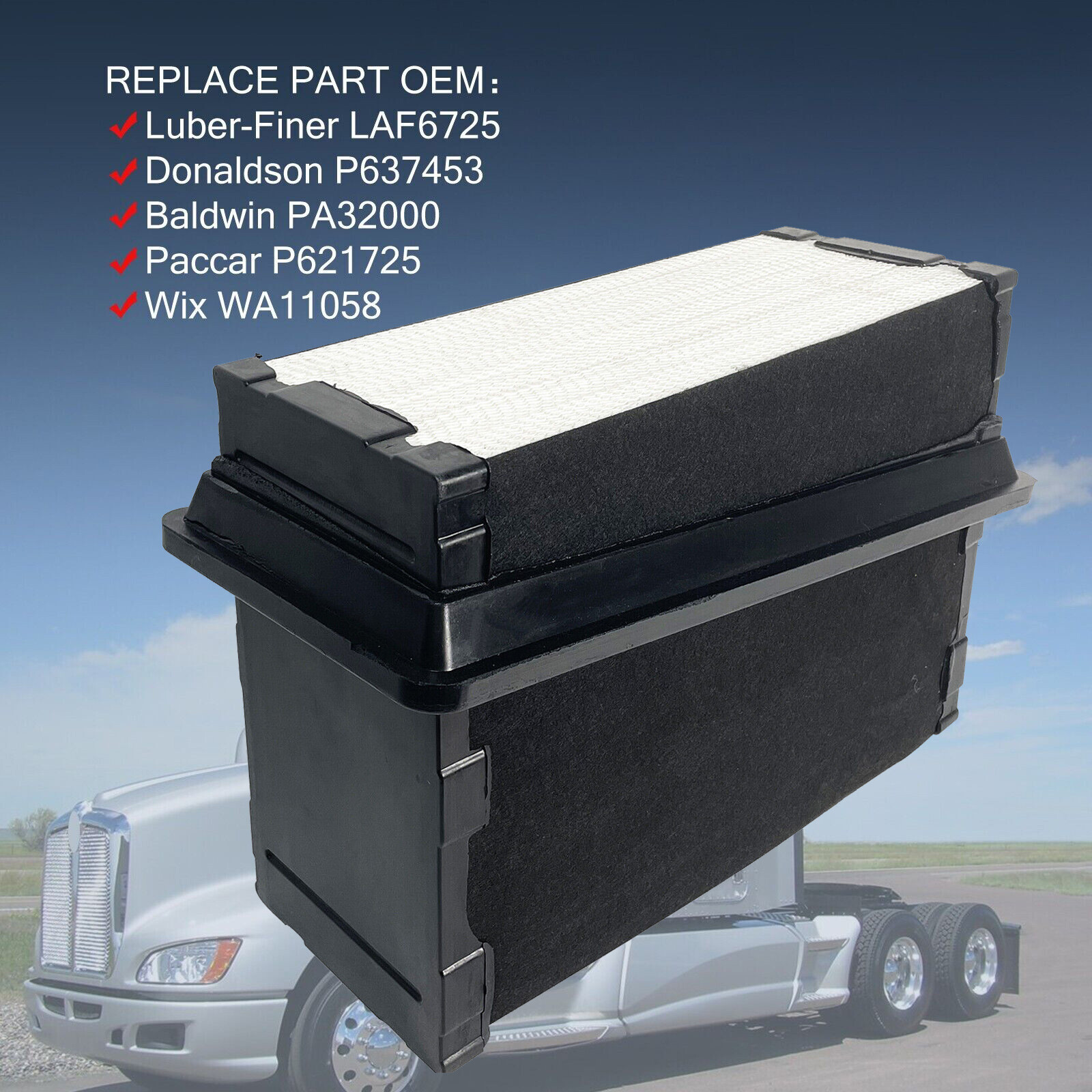 New P621725 Engine Air Filter For KENWORTH T680 T880, PETERBILT 567 579 ...