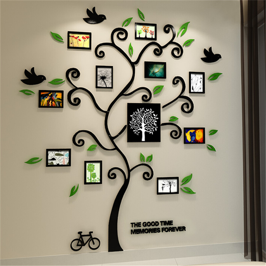 3D Tree Wall Stickers-DIY Photo Frame Tree Wall Decal Family Photo ...