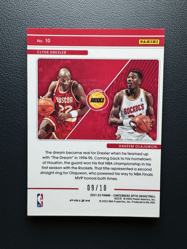2021 Contenders Optic Clyde Drexler Hakeem Olajuwon Legendary Tandems ...