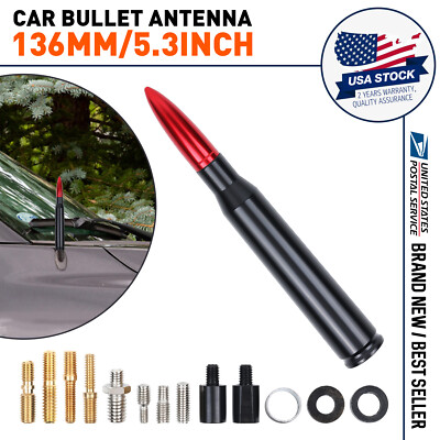 Red Black 50 Cal Bullet Antenna Fits For Car Dodge RAM 1500 2500 3500 ...
