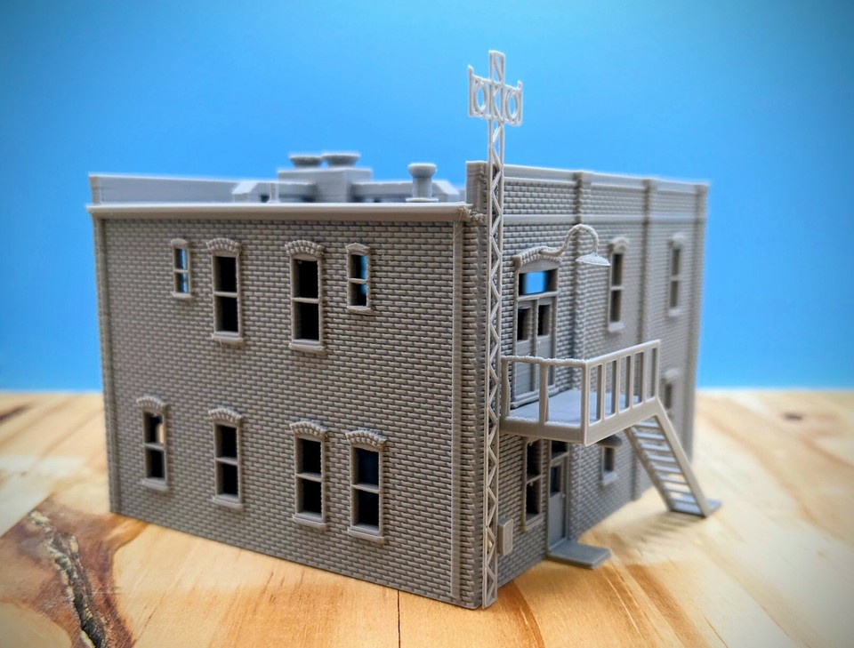 N-Scale - Fire Station #4 Austin Texas - 1:160 Scale Building House | eBay