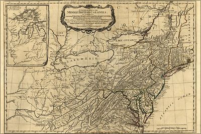 Poster, Many Sizes; Map Of Virginia Maryland New Jersey Delaware 1776 ...