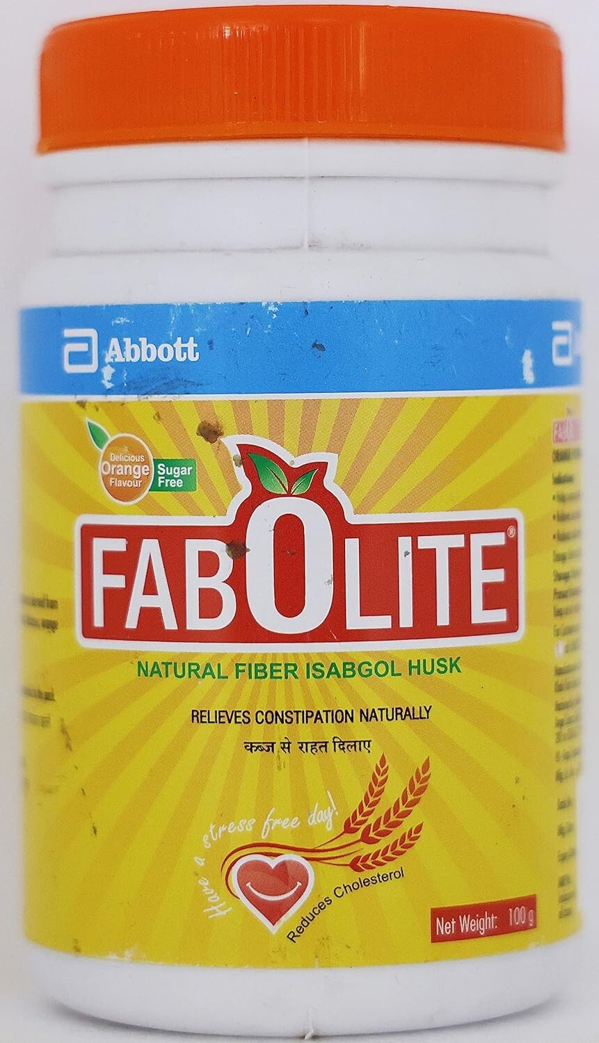 Fabolite Isabgol Husk Orange Powder 300 gm Sugar Free for relieving ...