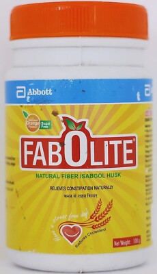 Fabolite Isabgol Husk Orange Powder 300 gm Sugar Free for relieving ...