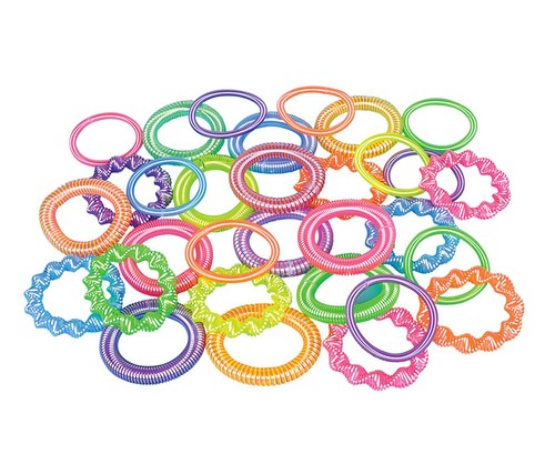 Rhode Island Novelty Plastic Coil Spring Bracelets 12 Assorted Colors ...