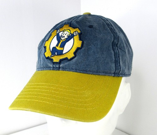 Fallout 76 Vault Boy Baseball Hat Dad Cap Blue Yellow Bioworld ...