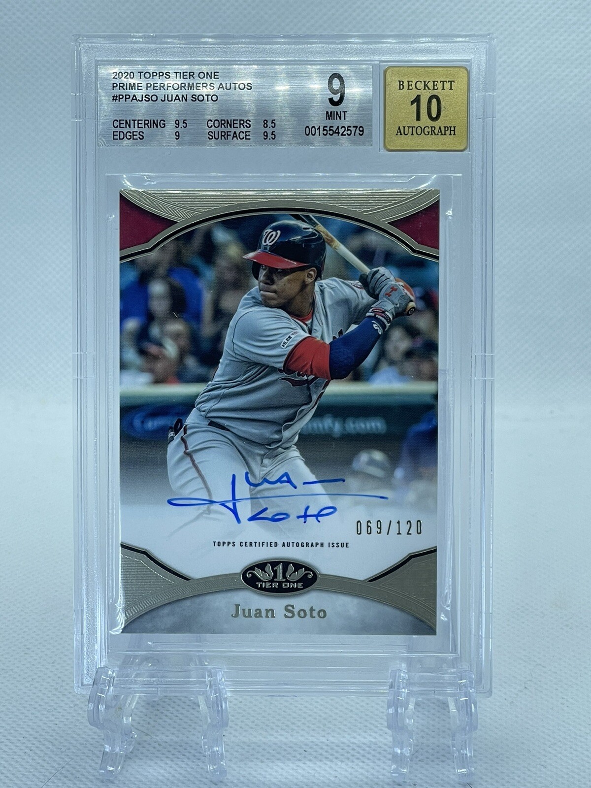 2020 Topps Tier One Juan Soto Prime Performer Auto /120 BGS 9🔥🔥 | eBay