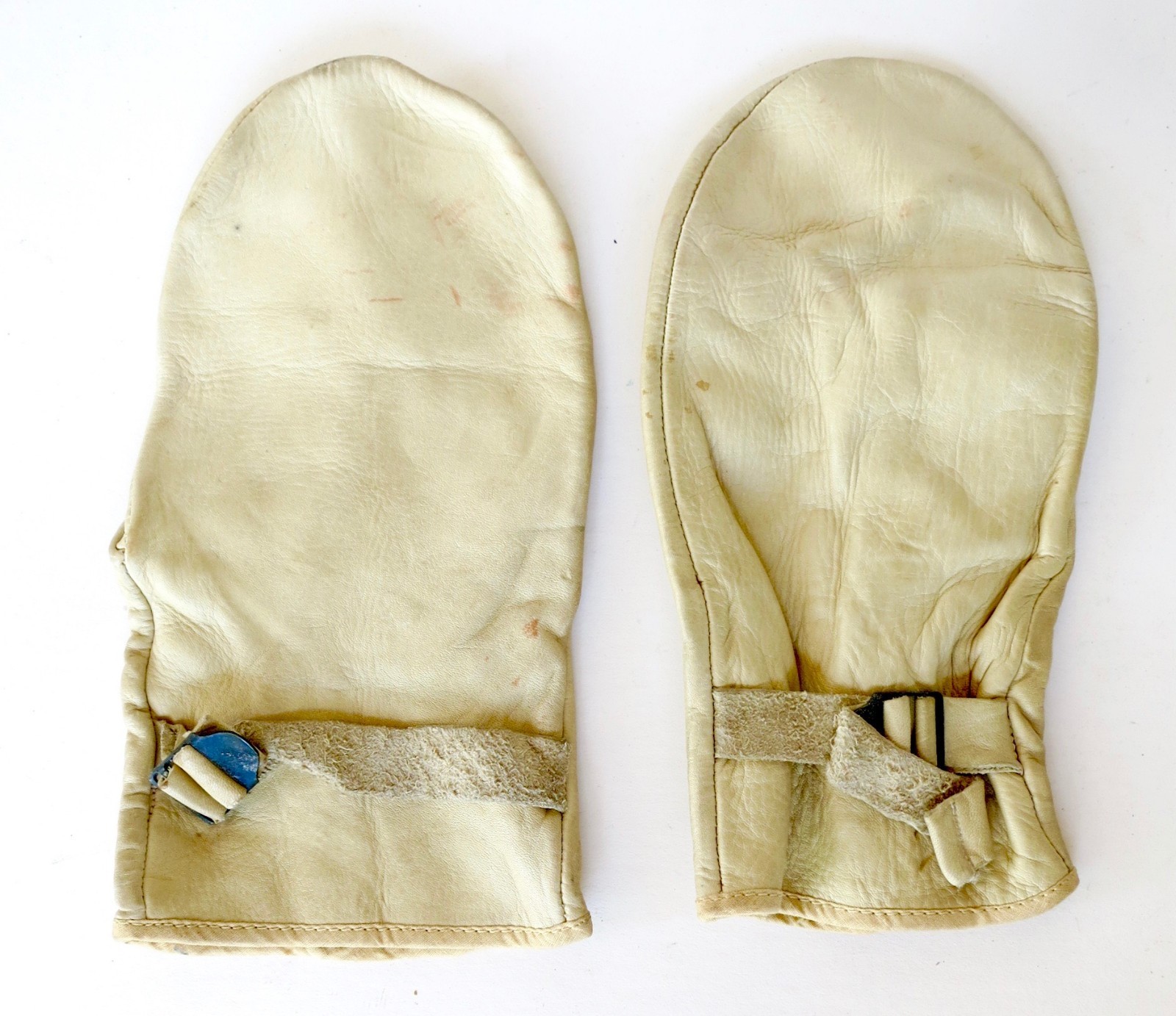 WW2 US Navy Tan White Leather Gunners Mittens Gloves w/ Adjustable ...