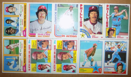 MIKE SCHMIDT THIRD BASEMAN PHILADELPHIA PHILLIES 10 TRADING CARDS - 9 ...