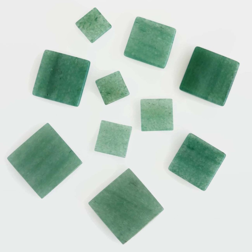 Square Both Side Flat Back Green Aventurine 8x8mm To 15x15mm Natural ...