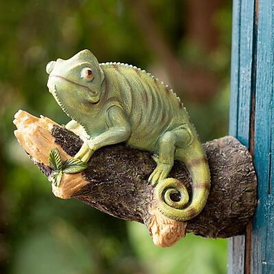 Resin Chameleon Figurine Craft Lizard Home Office Garden Outdoor ...