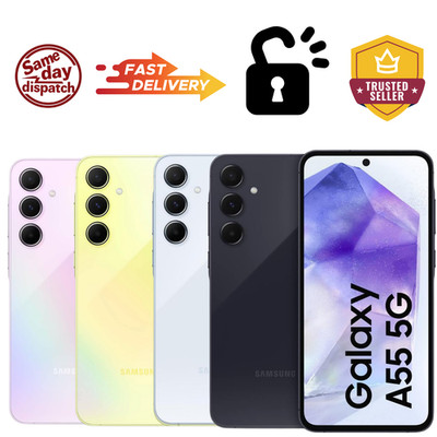 Samsung Galaxy A55 5G 128GB/256GB Navy Violet Light Blue Lemon A556E/DS ...