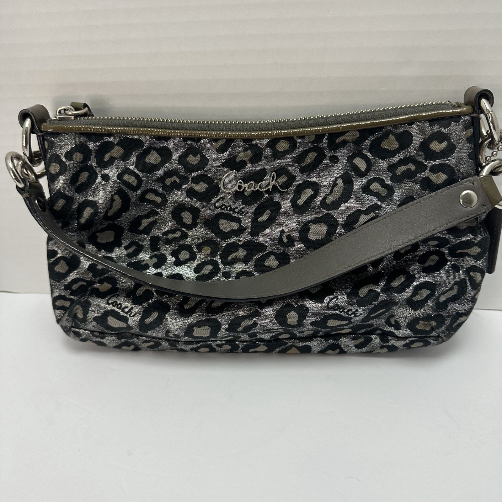 Vintage Coach Ocelot Leopard Print Small Purse Silver… - Gem
