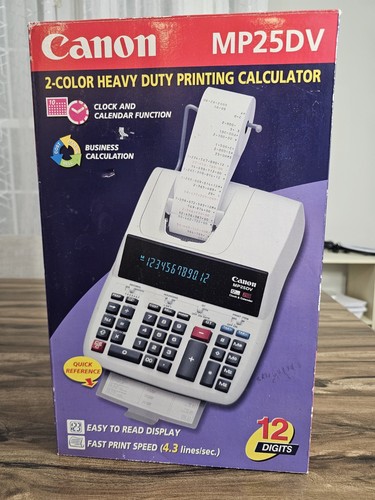 Canon MP25DV Printing Calculator 2 Color Print 12 Digits Clock ...