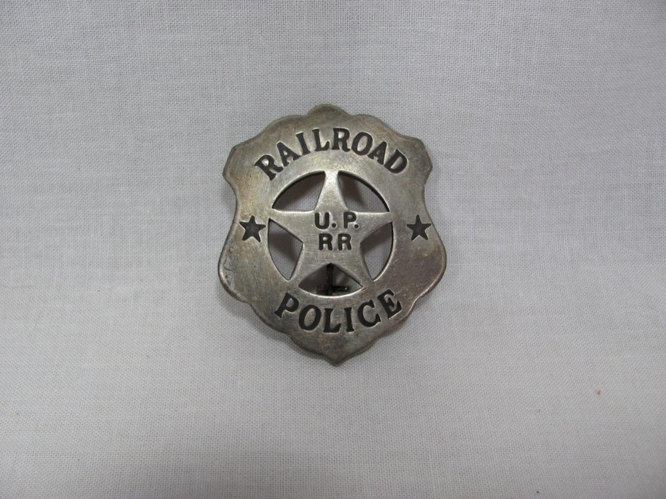 VINTAGE UNION PACIFIC RAILROAD POLICE PINBACK METAL BADGE | eBay
