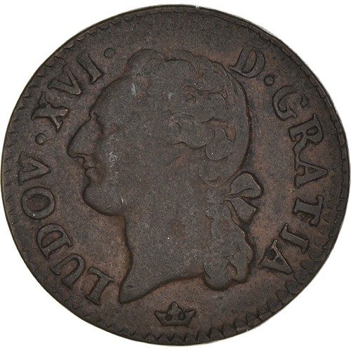 [#973553] Coin, France, Louis XVI, 1/2 Sol à l'Ecu, 1790, Toulouse, EF ...
