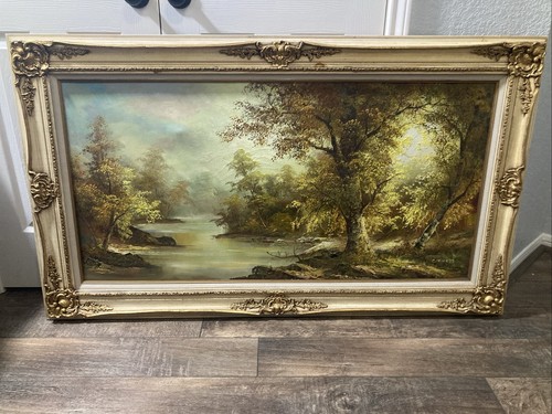Vintage CLARA C INNESS (1874-1932) Oil Painting River Landscape Signed ...