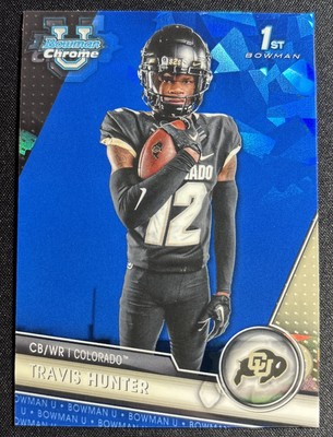 TRAVIS HUNTER 2023 Topps Bowman University Chrome Sapphire Edition #36 ...
