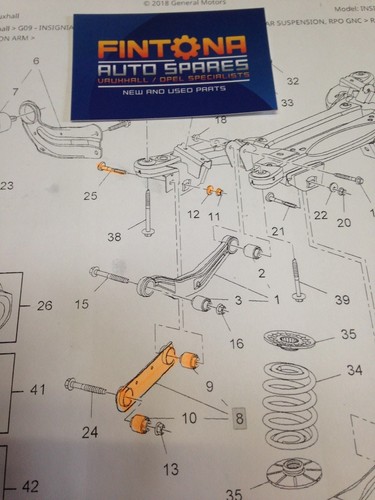 Vauxhall Insignia Rear Lower Camber Suspension Arm + Bolt Kit 13219171 ...