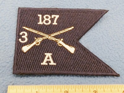 US Army A Co 3rd Bn 187th Infantry Regt 4" Guidon flag patch | eBay