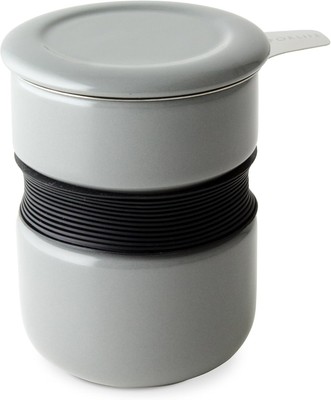 FORLIFE Curve Asian Style Tea Cup with Infuser and Lid 12 ounces, Gray ...