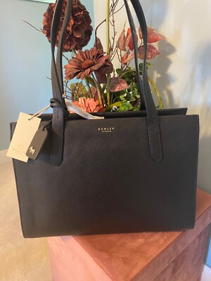 Radley brand new bag with tag leather black paid £259 | eBay UK