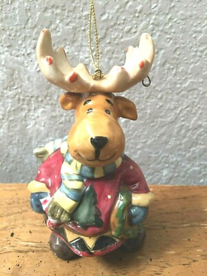 Ceramic Reindeer Christmas Tree Ornament, Free Shipping | eBay