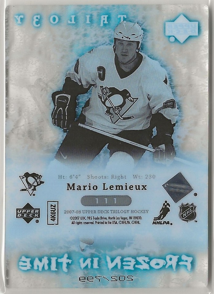 2007-08 Upper Deck Trilogy #111 Mario Lemieux 202/799 Pittsburgh ...