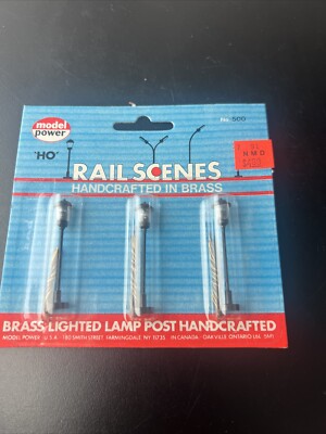 Model Power HO Scale Rail Scenes Brass Lighted Lamp Posts (3pcs) #500 ...