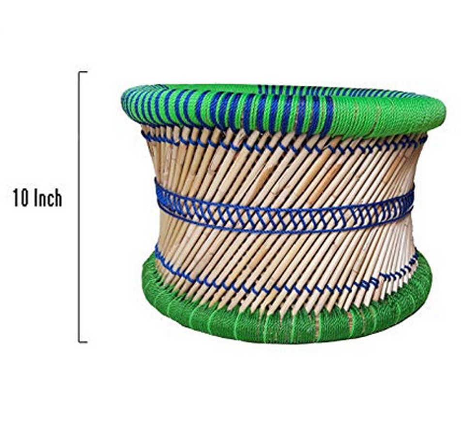 Handcraft Footstool Made from Bamboo Stick and Colorful Rope Vintage ...