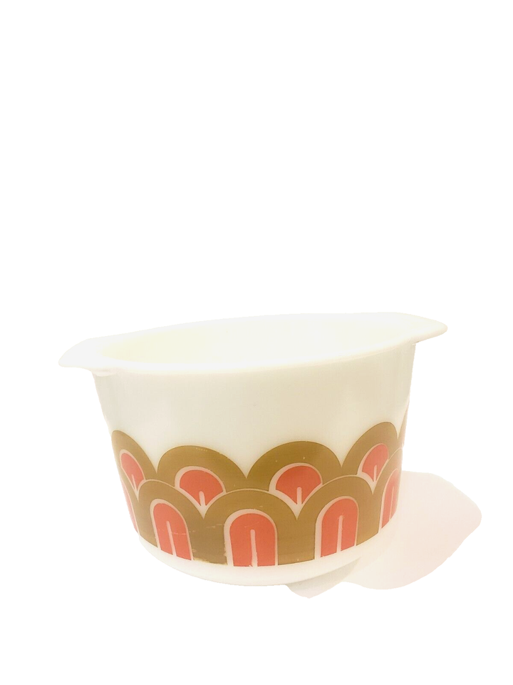 Vintage Pyrex Arches Fish Scales Designs 343 Orange 1-1/2 QT Mixing ...