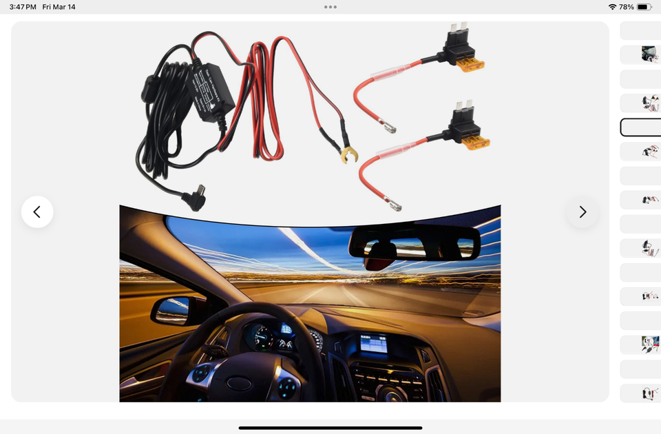 AU Car Hard Wire Kit DVR Box Recorder Dash Cam Camera GPS Nextbase Mini ...
