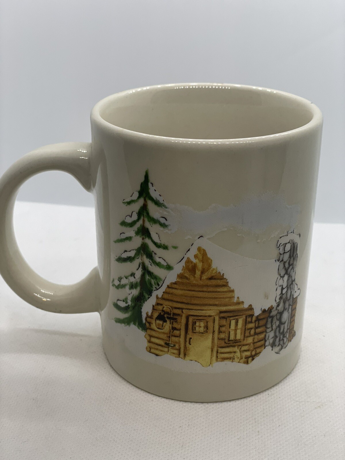 Test Rite International Co. Stoneware Coffee Mug Rustic Winter Log ...