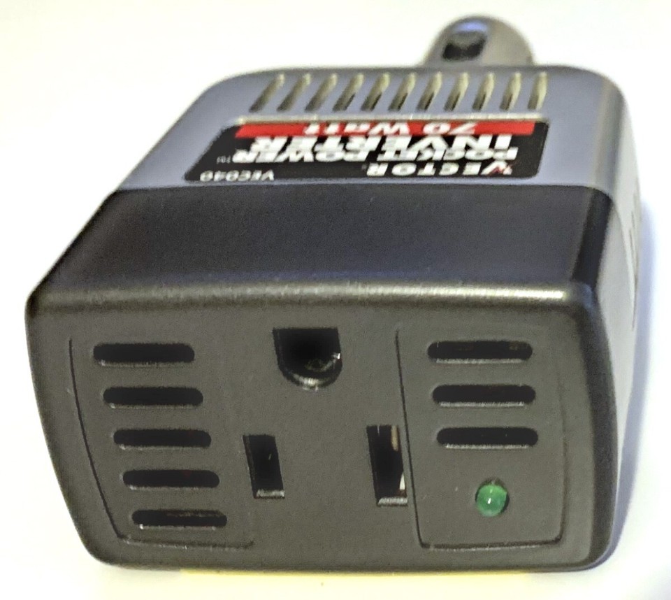 Vector Pocket Power Inverter, 70 Watt Car Adapter DC To AC - Open Box ...