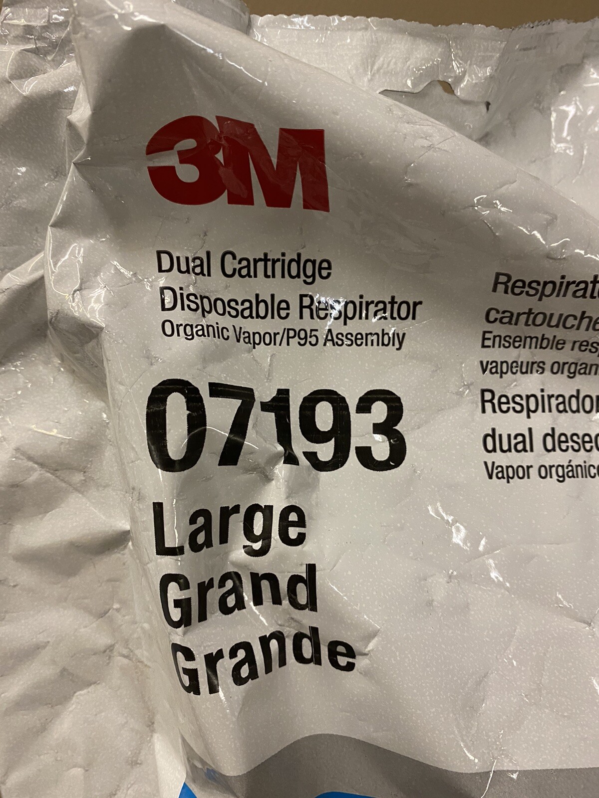 3M 07193 Dual Cartridge Resp Assembly 07193, Organic Vapor P95, Large ...