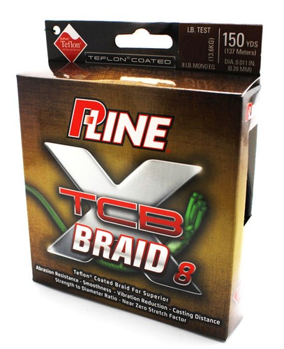 P-Line Tcb 8 Teflon Coated 8 Carrier Braid Fishing Line 150 Yd Green ...