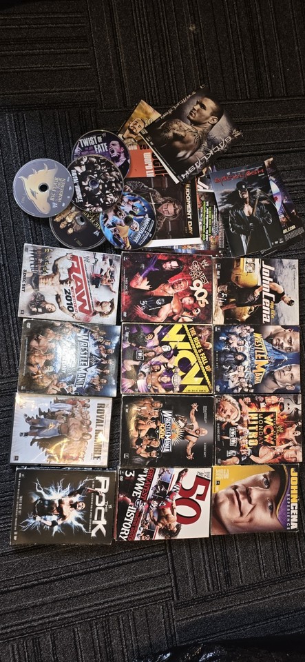 WWE WWF WCW WRESTLING DVD LOT OF 38 DVDs Documentary/Matches/PPV Austin ...