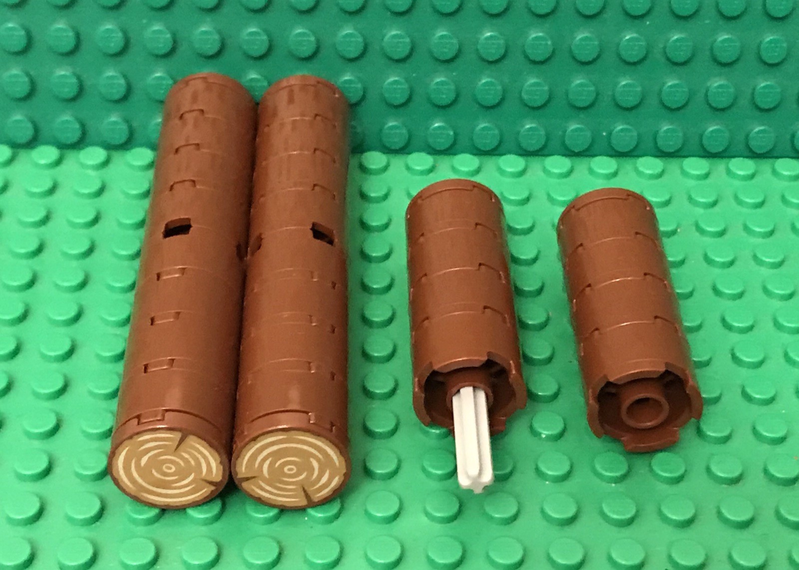 Lego 3 City Mini Figure Tree Logs,Reddish Brown 2x2 Tile With Stump On ...