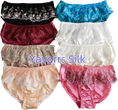 Yavorrs 8PCS Women Silk Panties Lace bikini-underwear Size S-XL ...
