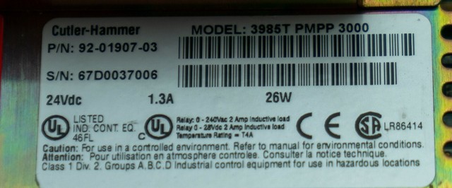 Cutler-Hammer Panelmate Power Pro 3985T PMPP 3000 92-01907-03 for sale ...