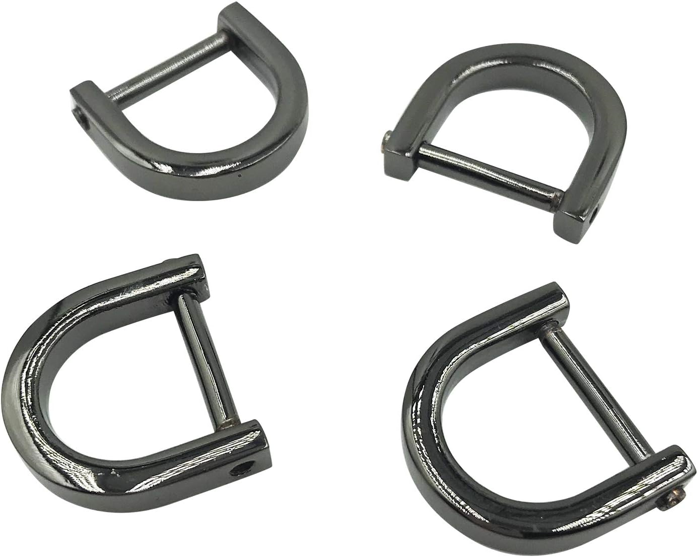 Gunblack D-Rings Screw in Shackle Horseshoe U Shape D Ring DIY Leather ...