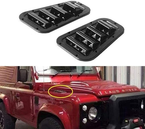 2Pcs ABS Front Side Hood Vent Trim Cover Fits for Land Rover Defender ...