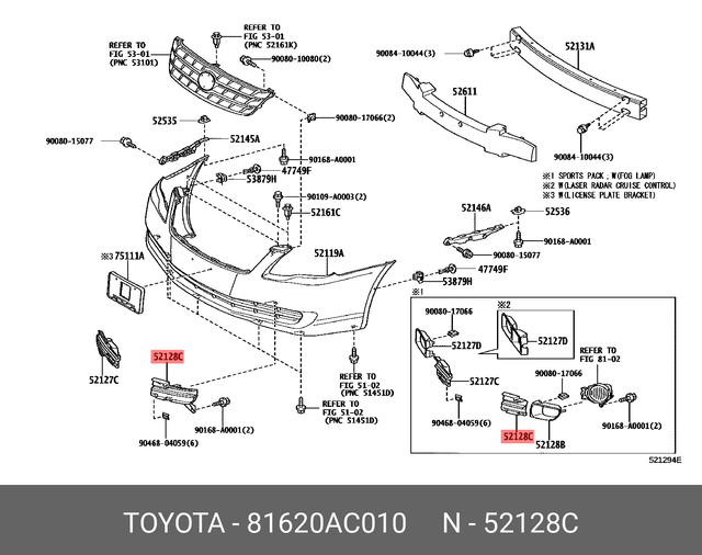 Genuine OE cover front bumper hole left 81620AC010 for TOYOTA 81620 ...