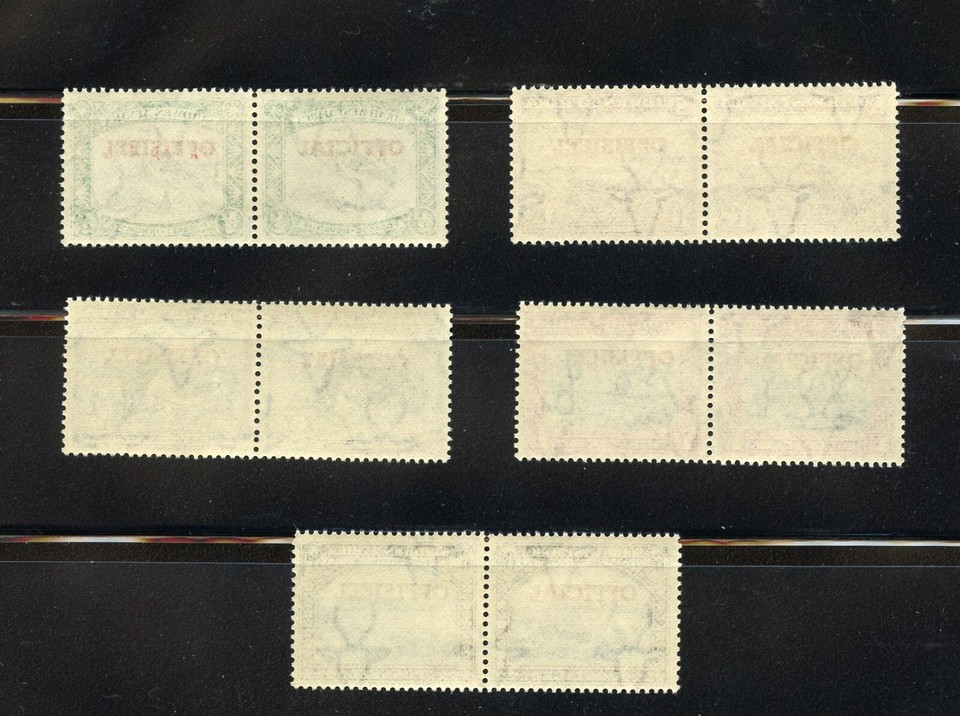 SWA, SOUTH WEST AFRICA OFFICIAL PAIR STAMPS, MVLH ORIGINAL GUM, VERY ...